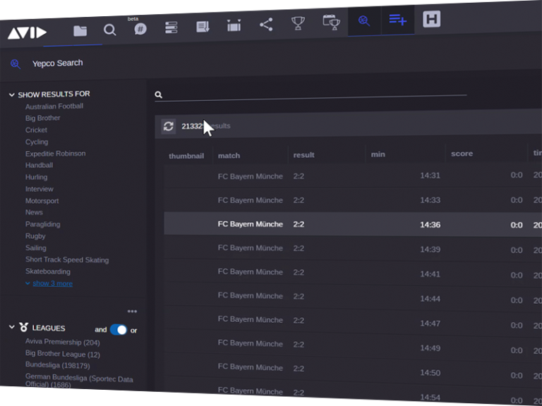 YEPCO | Automatic Sports Video production for AVID Media Central